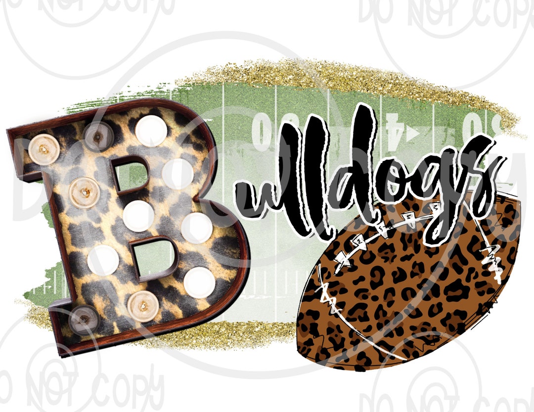 Bulldogs Leopard Football Print/school Spirit Design/diy - Etsy