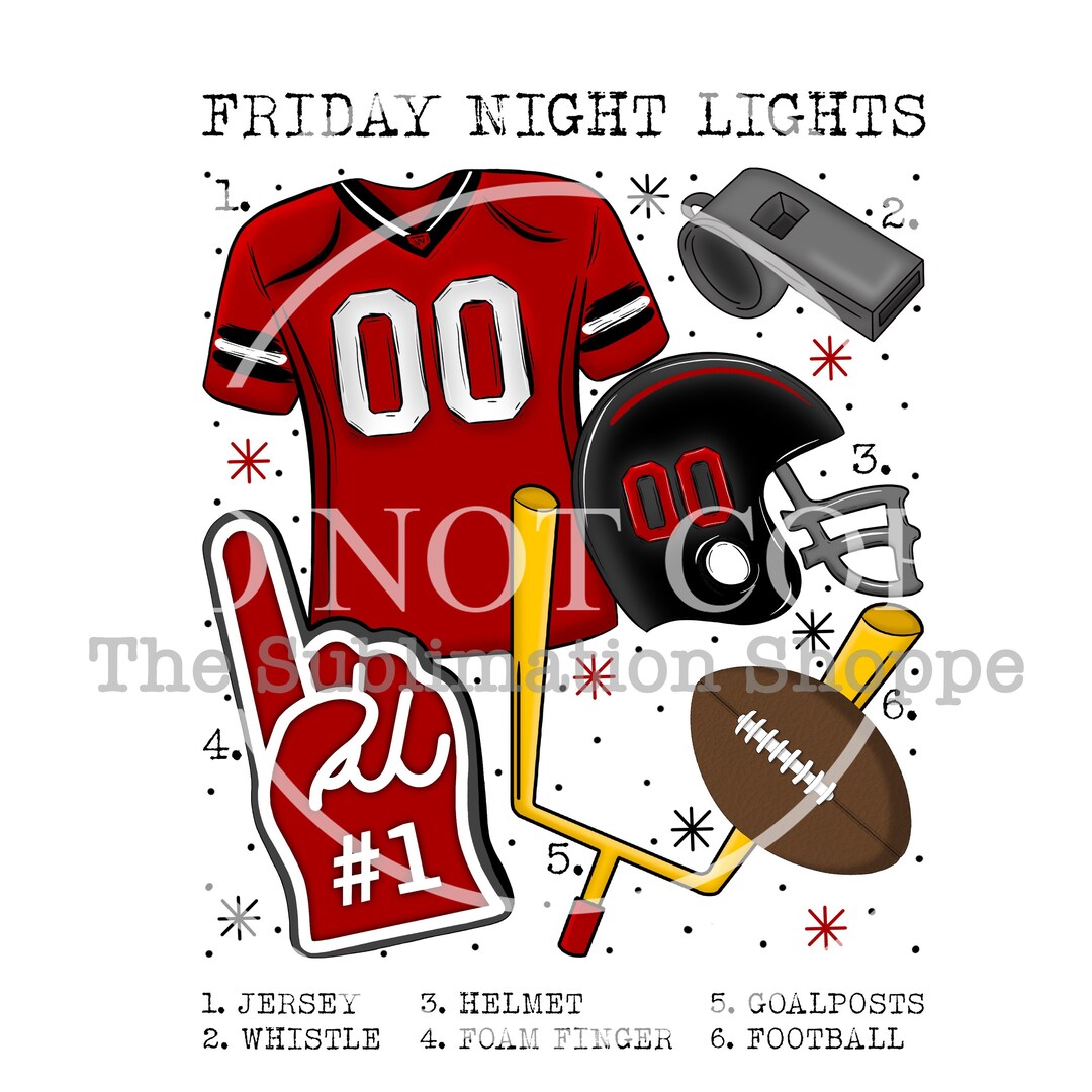 Football Chart Red and Black Friday Night Print/school Mascot - Etsy