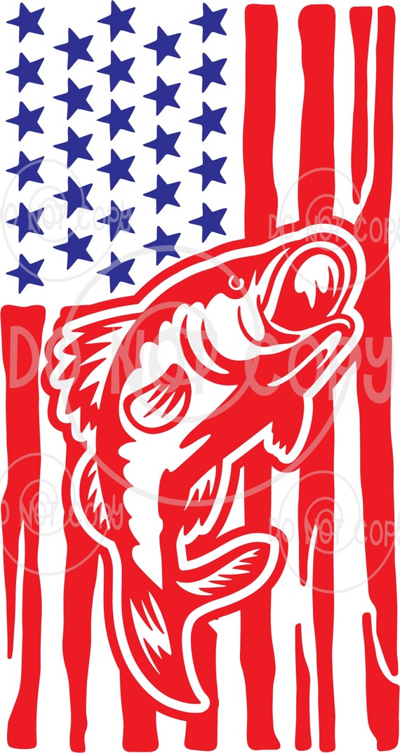 Bass American flag print /patriotic summer / DIY sublimation | Etsy