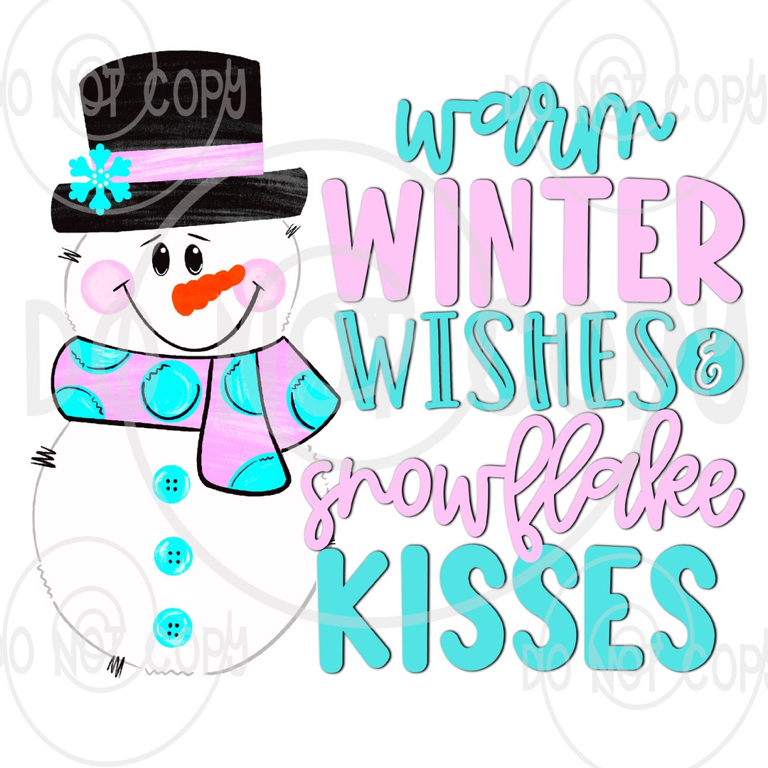 Warm Winter Wishes Snowman Print /christmas Design/ DIY - Etsy