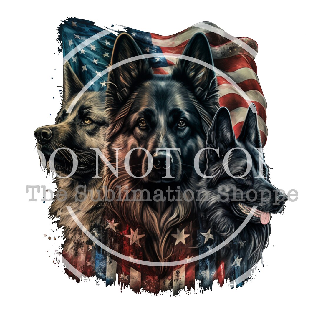 German Shepherd 4th of July Print /patriotic Summer / DIY Sublimation ...