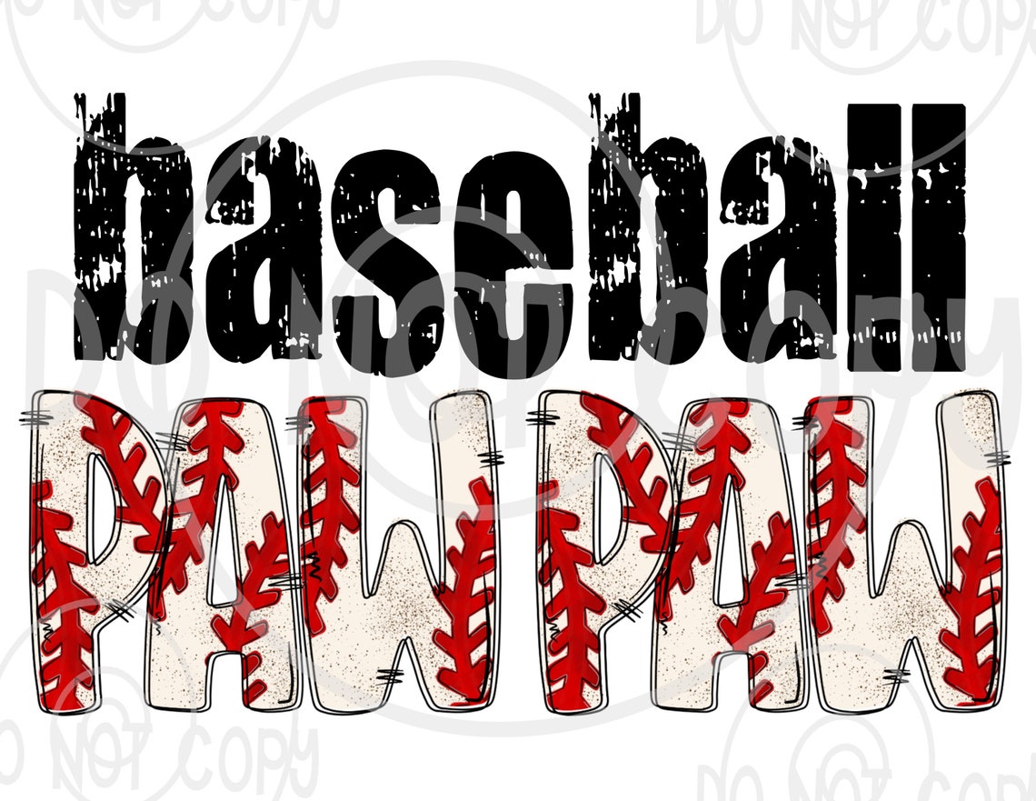 Baseball Paw Paw Print /sports Design/ DIY Sublimation - Etsy
