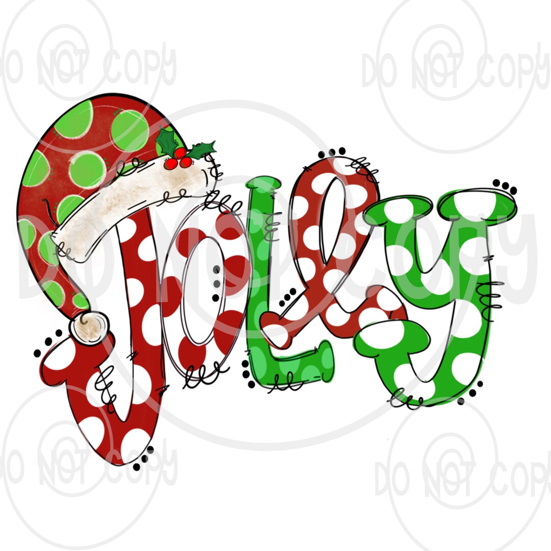 Jolly Word Art Print/christmas Design/ DIY Sublimation - Etsy