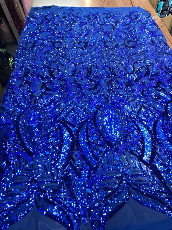 Geometric Pearl Sequins On Power Mesh Fabric Iridescent w | Etsy