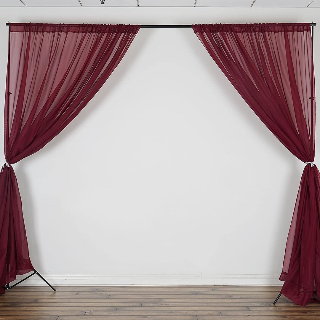 Sheer Voile Chiffon Fabric Draping Panels | Use for Backdrop Curtain 10 ...