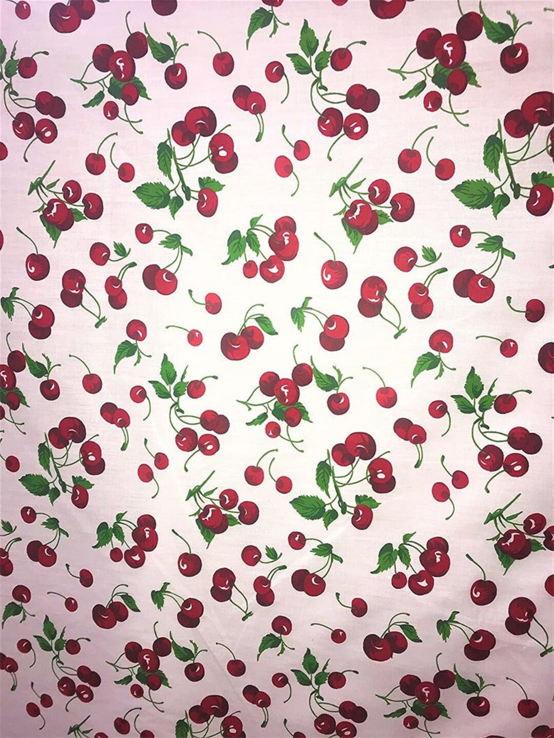 Cherry Fruit Print Poly Cotton Fabric 58"/59" Width Sold by the Yard ...