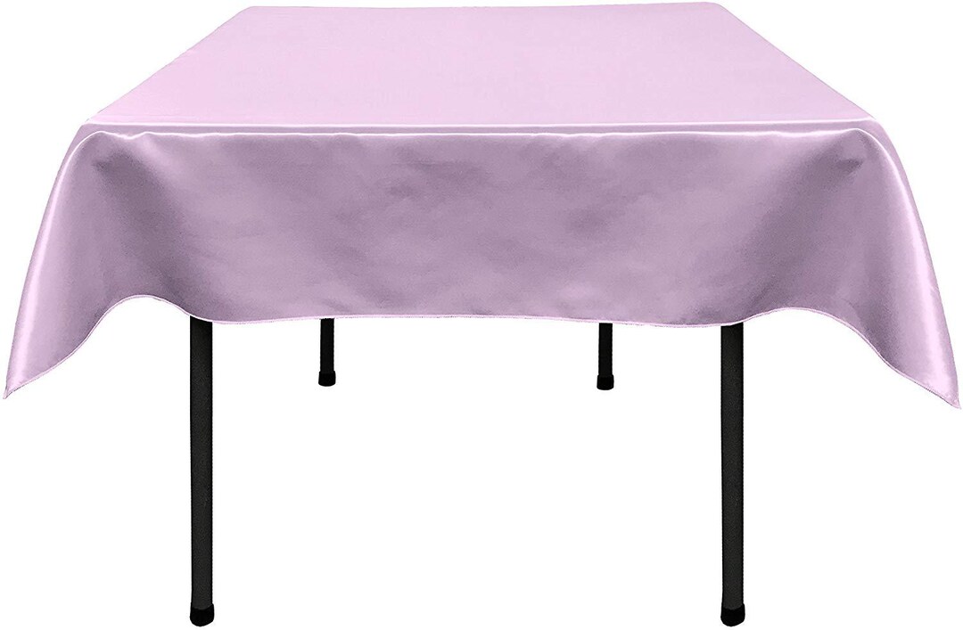Lilac Square Bridal Satin Table Overlay, for Small Coffee Table (choose ...