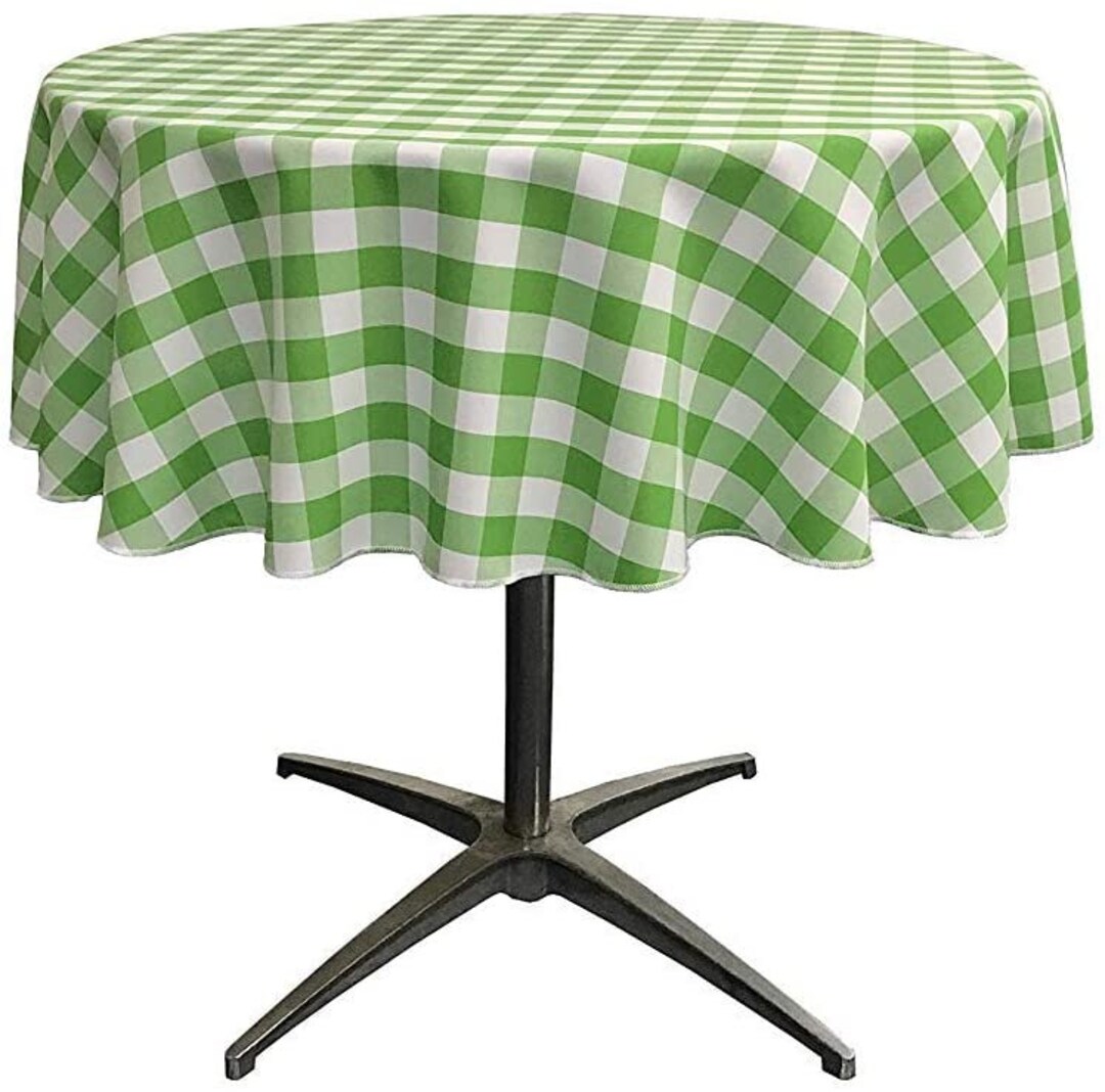 Polyester Checkered Gingham Plaid Round Tablecloth for Small Coffee ...