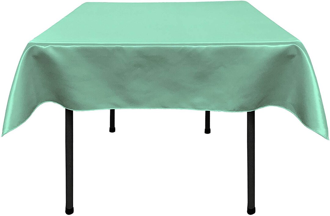 Aqua Square Bridal Satin Table Overlay, for Small Coffee Table (choose ...