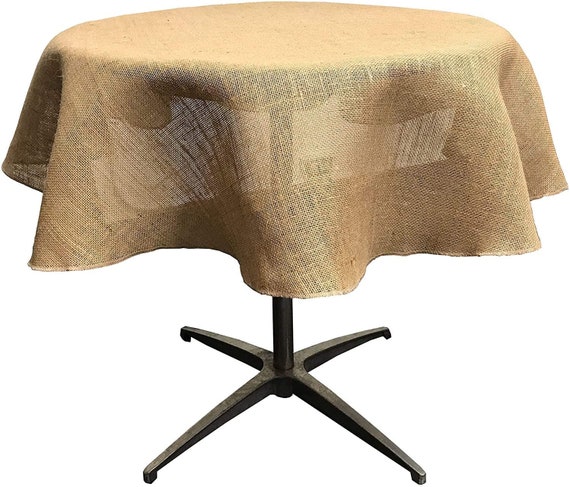 Natural Jute Tablecloth Burlap 132" Round Tablecloth Natural Tan