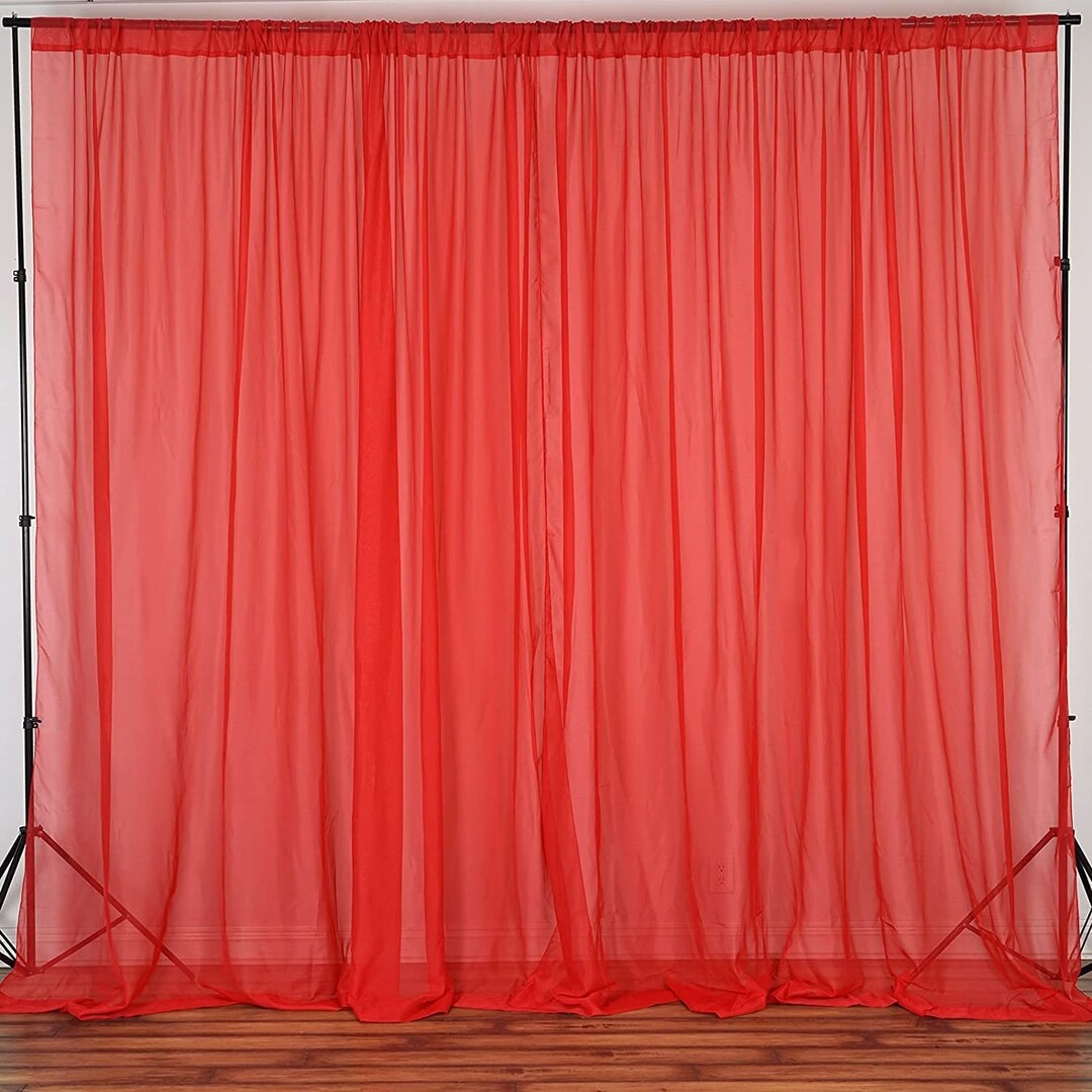 Sheer Voile Chiffon Fabric Draping Panels | Use for Backdrop Curtain 10 ...