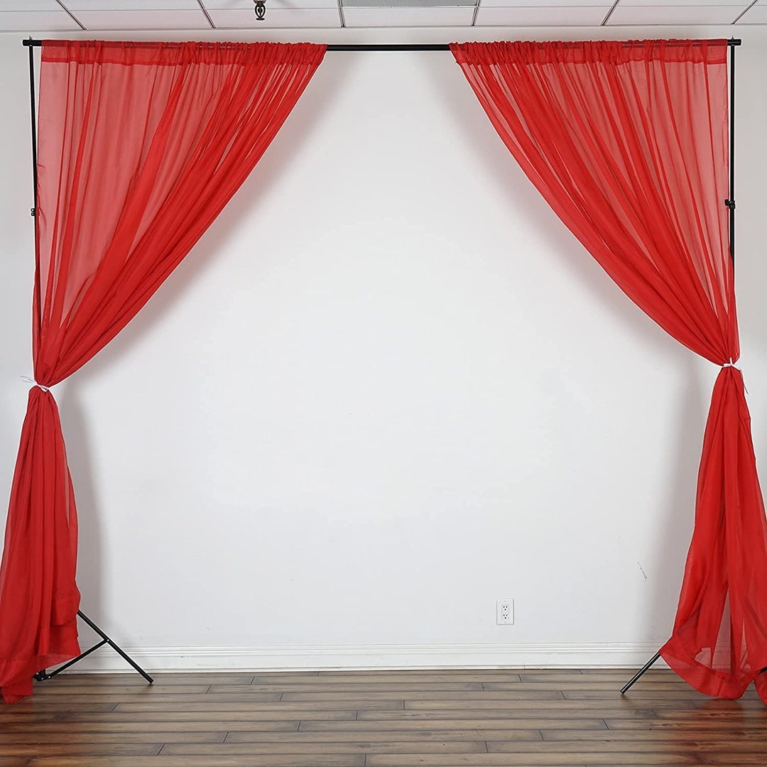 Sheer Voile Chiffon Fabric Draping Panels | Use for Backdrop Curtain 10 ...