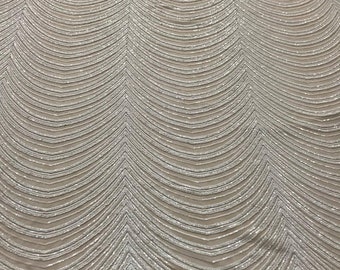 Wavy Curl Sequins On 4 Way Stretch Mesh Fabric By The Yard | Etsy
