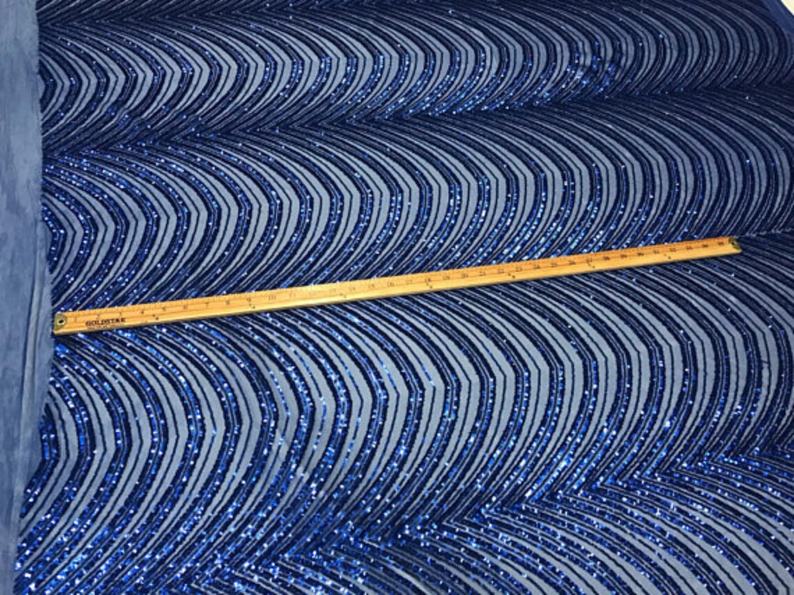 Wavy Curl Sequins On 4 Way Stretch Mesh Fabric By The Yard | Etsy