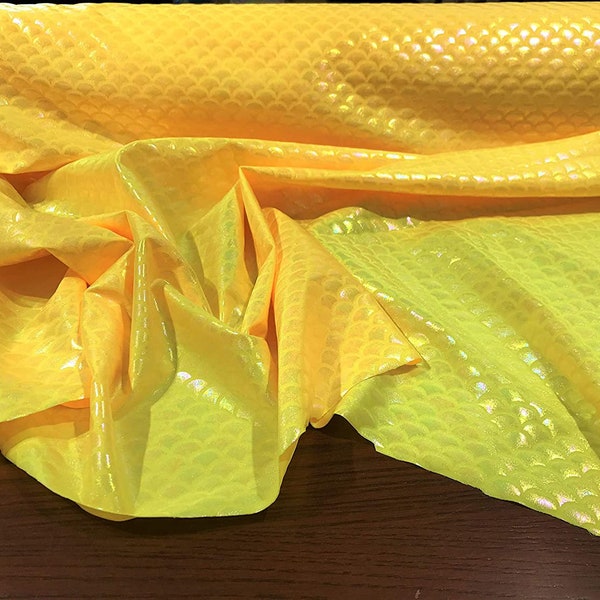 Yellow Mermaid Scale Fabric - Etsy