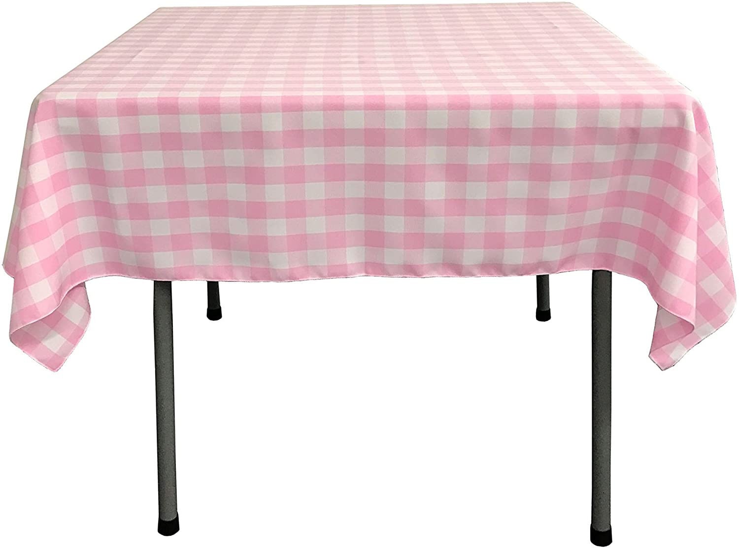 Gingham Checkered Square Tablecloth Pink and White, Choose Size Below ...
