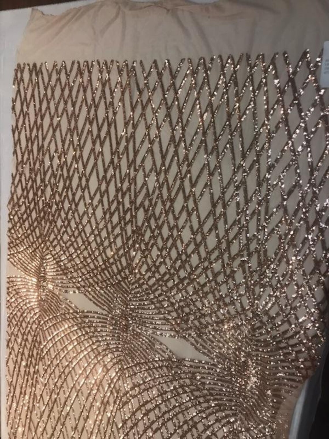 Princess Diamond Shiny Sequins on Mesh Fabric by the Yard Used - Etsy
