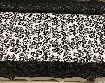 Black Rose Lace Fabric - Etsy