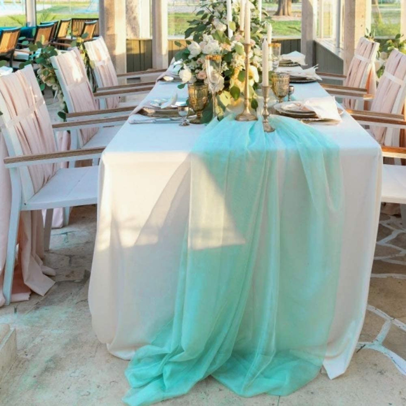 Chiffon Table Runner Extra Long, Wedding Runners, Holiday Table Runners ...