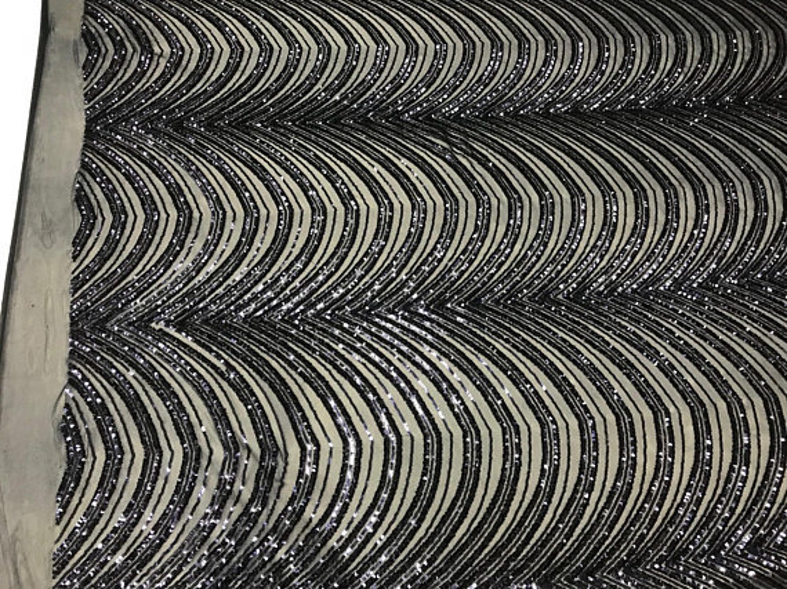 Wavy Curl Sequins on 4 Way Stretch Mesh Fabric by the Yard | Etsy
