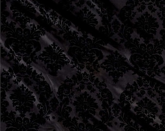 Black Damask Fabric - Etsy