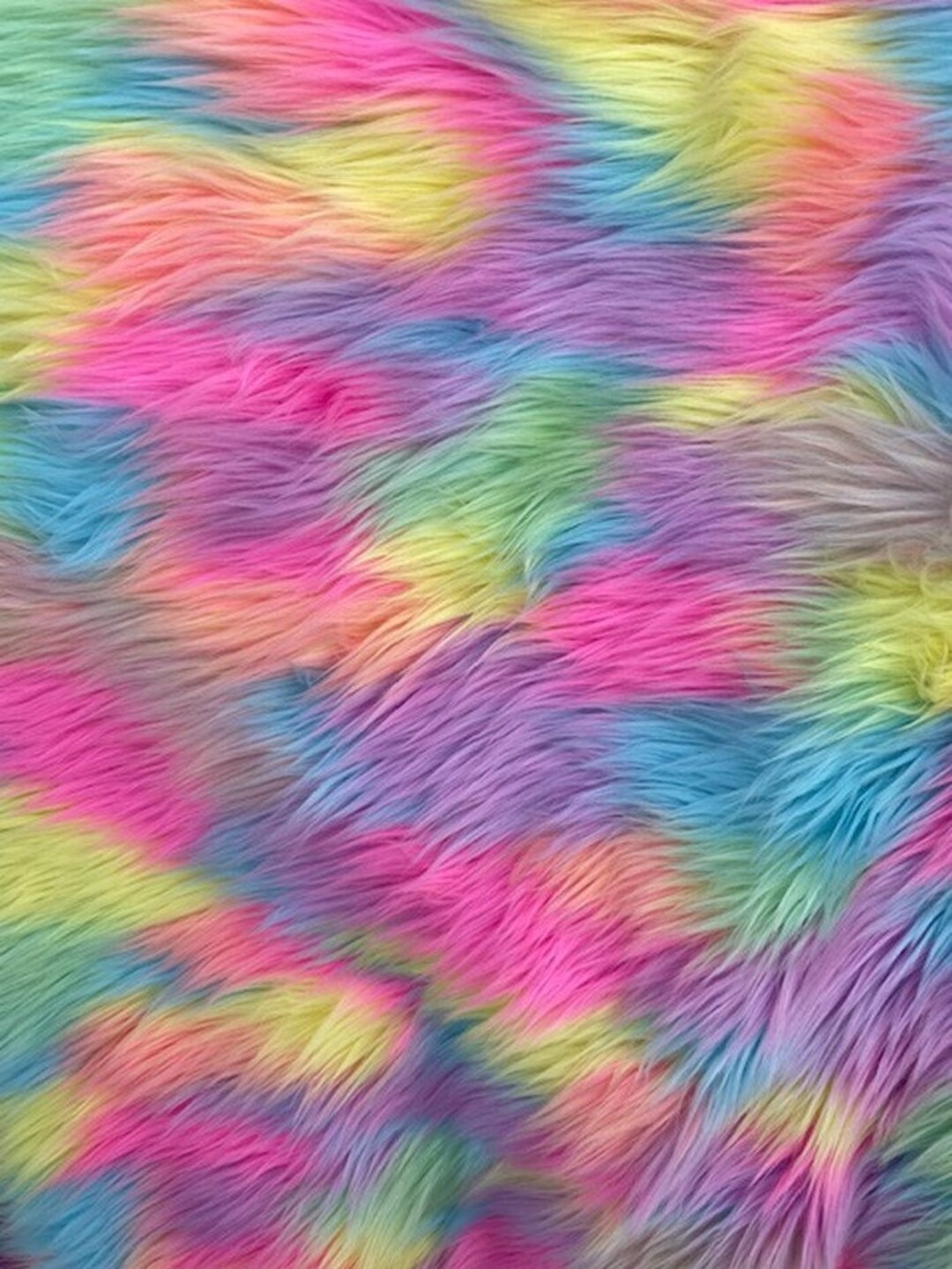 Patch Rainbow Faux Fur Fabric by the Yard Can Be Used for Costumes ...