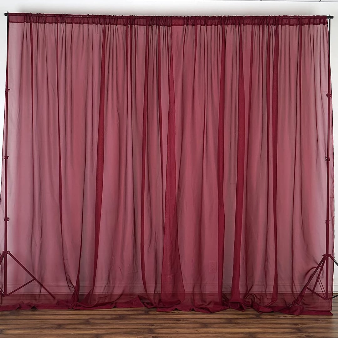Sheer Voile Chiffon Fabric Draping Panels | Use for Backdrop Curtain 10 ...