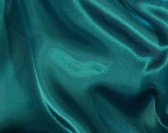 Satin Teal Fabric - Etsy