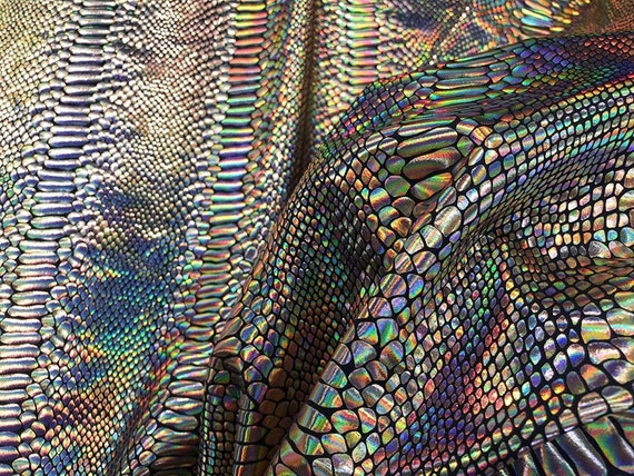 Iridescent Snake Skin Print on A Nylon 2 Way Stretch Spandex | Etsy