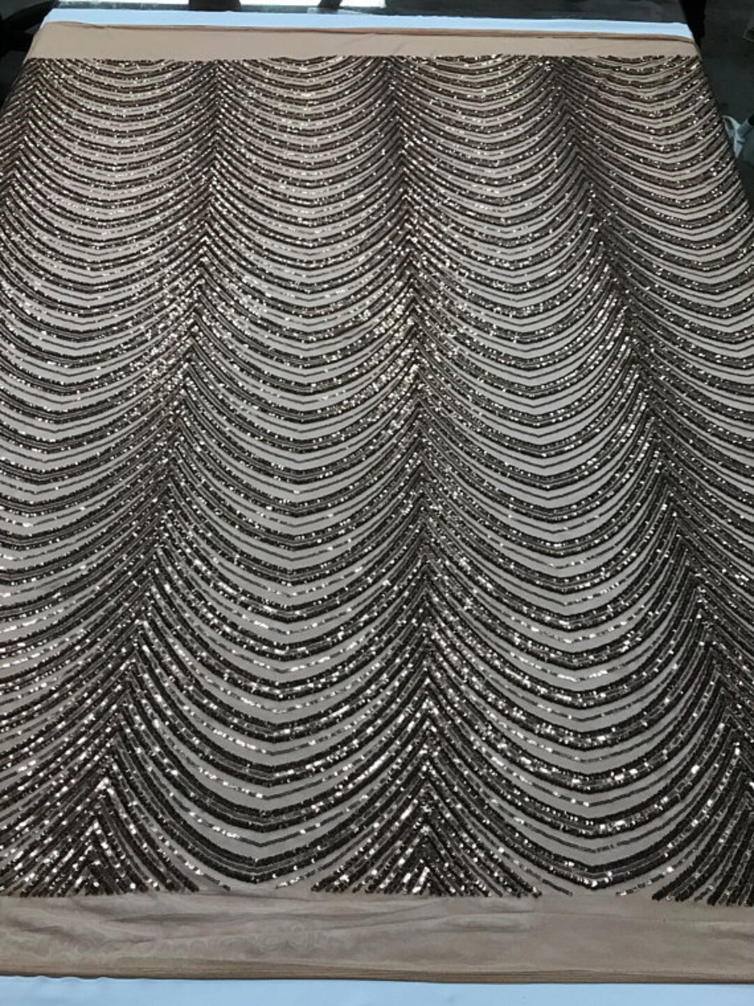 Wavy Curl Sequins on 4 Way Stretch Mesh Fabric by the Yard - Etsy