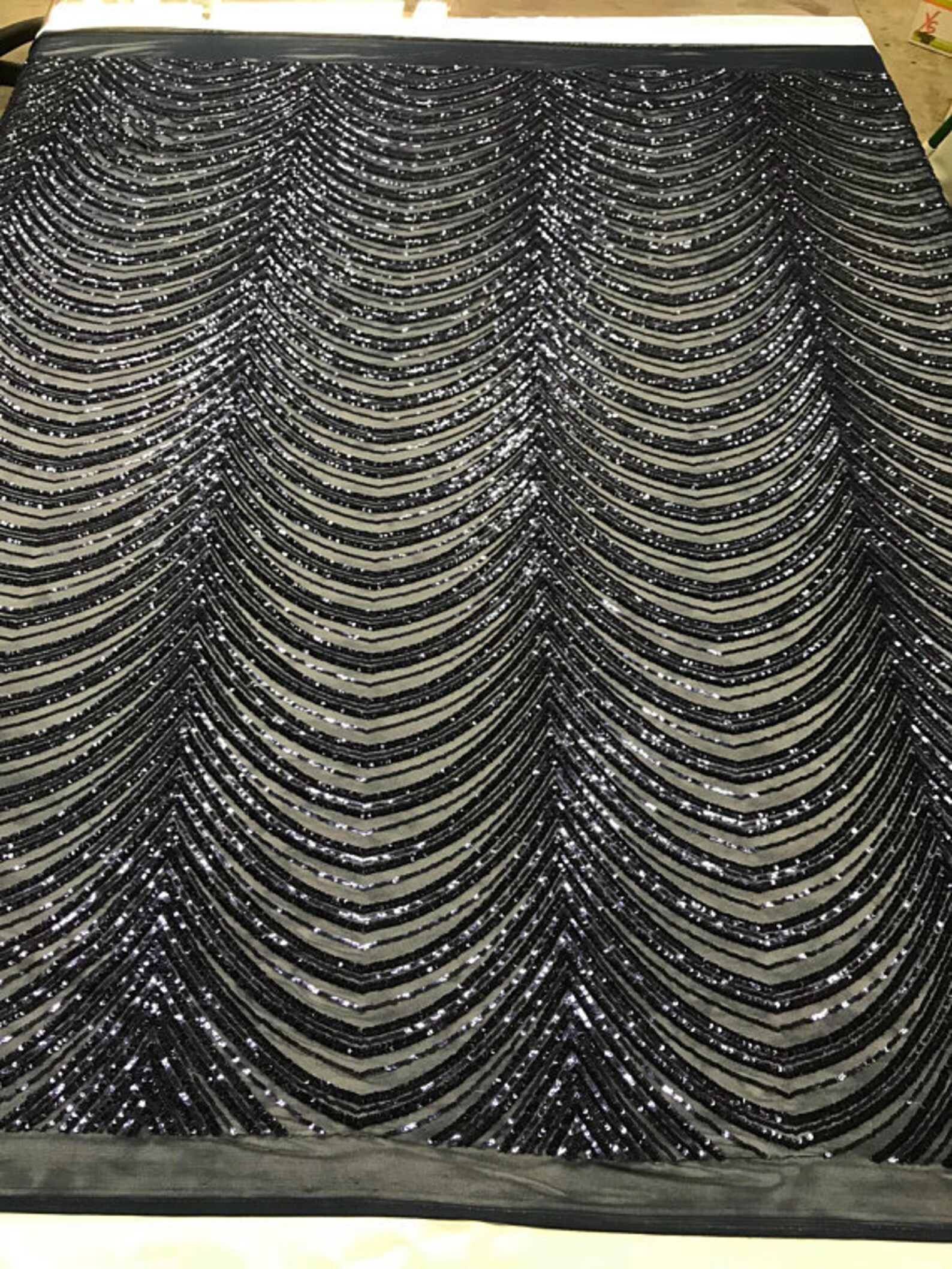 Wavy Curl Sequins on 4 Way Stretch Mesh Fabric by the Yard - Etsy