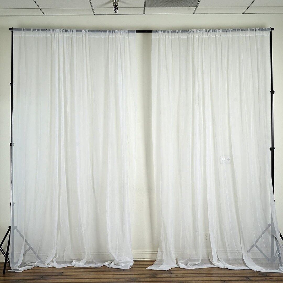 Sheer Voile Chiffon Fabric Draping Panels | Use for Backdrop Curtain 10 ...