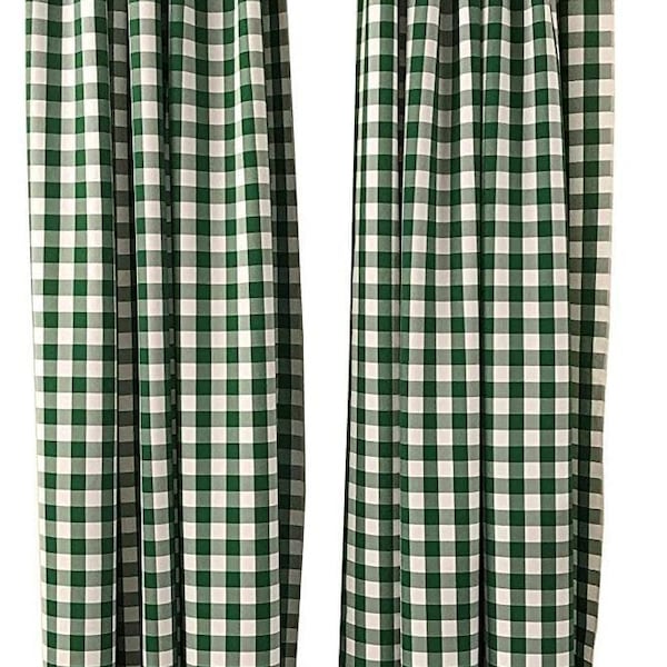 Green Plaid Curtains - Etsy