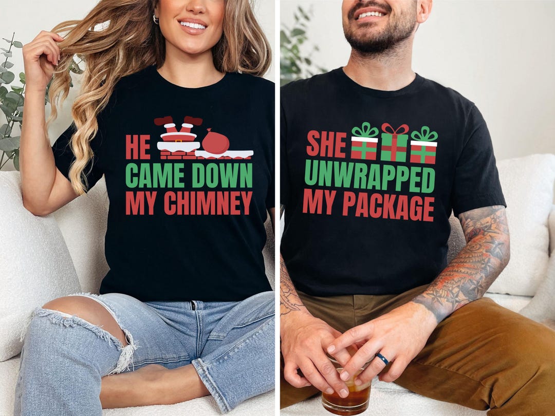Couples Dirty Christmas Shirts, Inappropriate Matching Christmas T ...