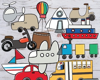 Vehicles clipart | Etsy