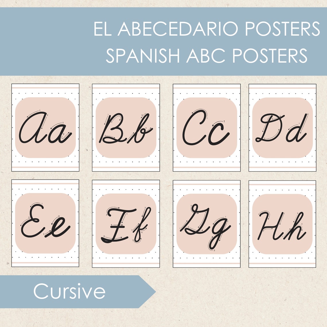 Spanish Alphabet Printable Posters, Spanish Vocabulary Posters ...