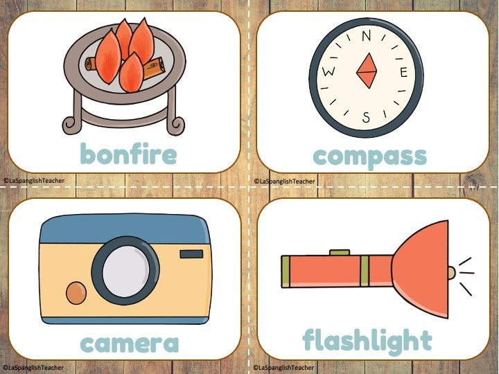 Camping Vocabulary Printable Flashcards, Camping Cards, Word Wall Cards ...