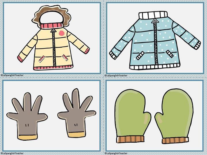 Winter Clothes Flashcards, Memory Card Game for Kids, Winter Printables ...