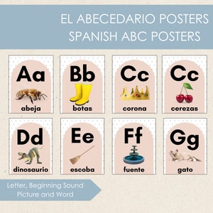 Spanish Alphabet Printable Posters, Spanish Vocabulary Posters ...