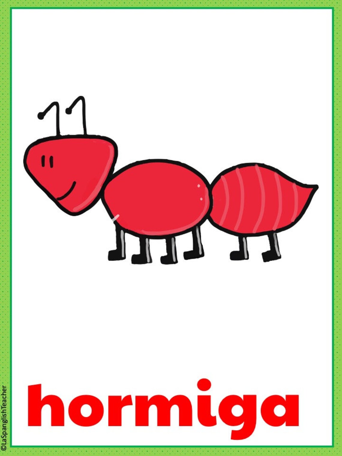 Spanish Bugs Printable Flashcards, Spanish Animal Vocabulary Cards ...
