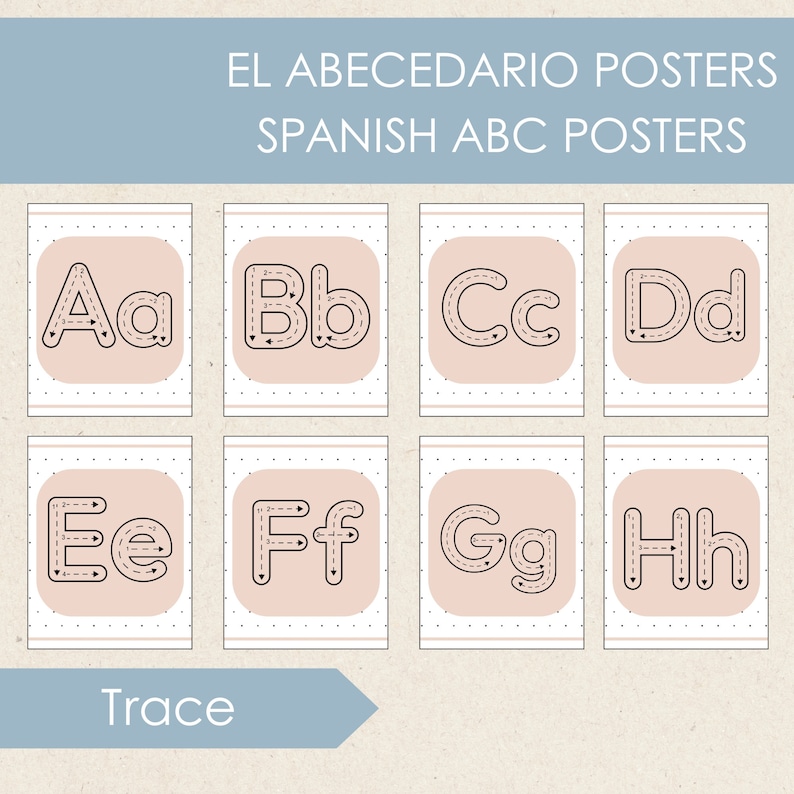 Spanish Alphabet Printable Posters, Spanish Vocabulary Posters ...