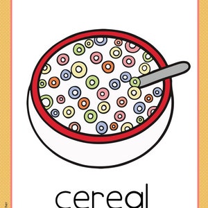 Spanish Breakfast Vocabulary Printable Flashcards, Spanish Word Wall ...