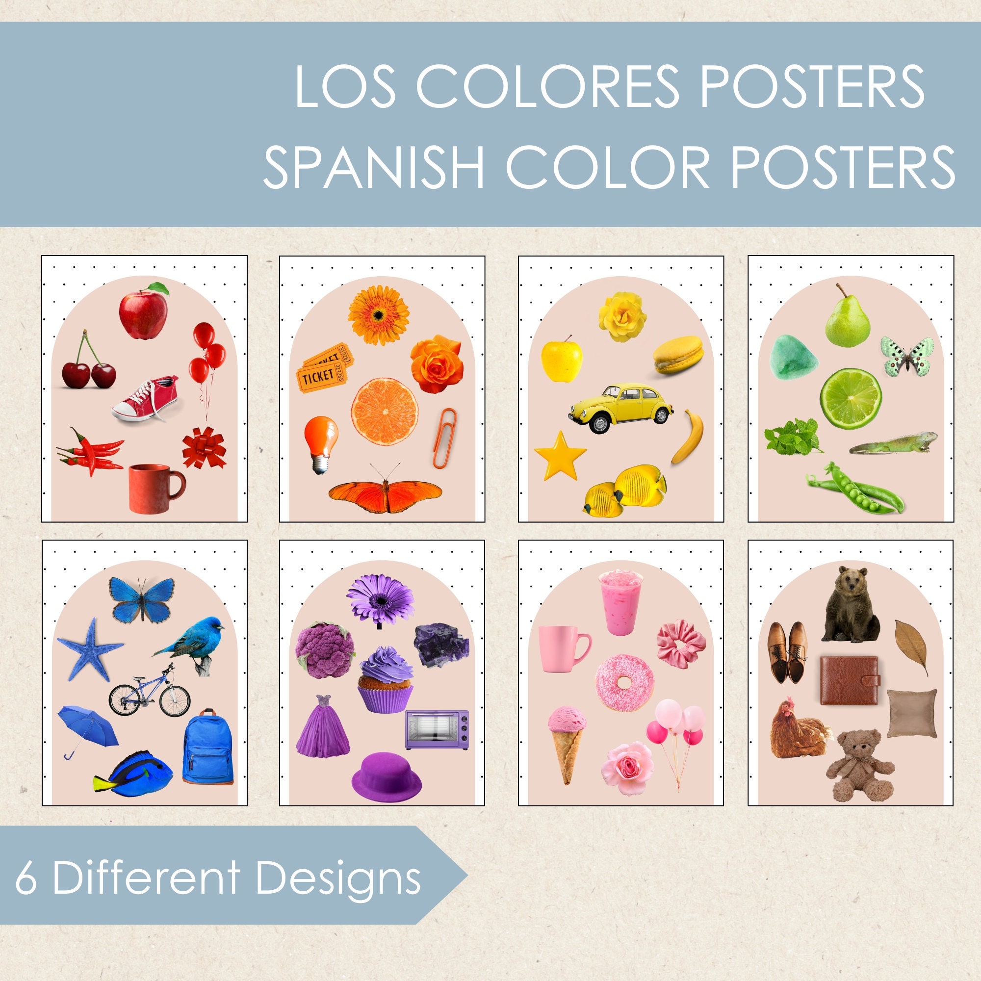 Carteles Imprimibles En Color En Español, Carteles De Vocabulario En ...