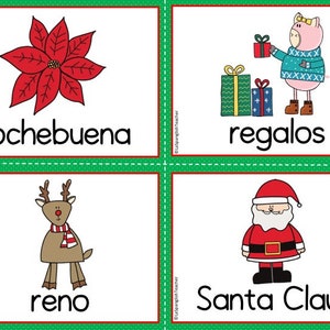 Spanish Christmas Flashcards, Spanish Christmas Vocabulary Cards ...