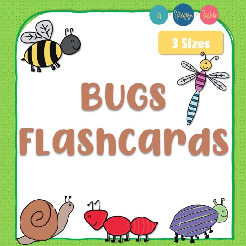 Bugs Printable Flashcards, Animal Vocabulary Cards, Card Games for Kids ...