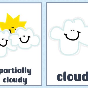 Weather Flashcards, Winter Vocabulary Cards, Memory Game Card for Kids ...
