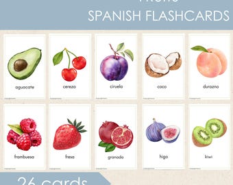 SPANISH FLASHCARDS | Fruits and Vegetables | Preschool Flash Cards ...