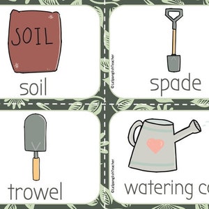 Gardening Vocabulary Printable Flashcards, Word Wall Cards, Gardening ...