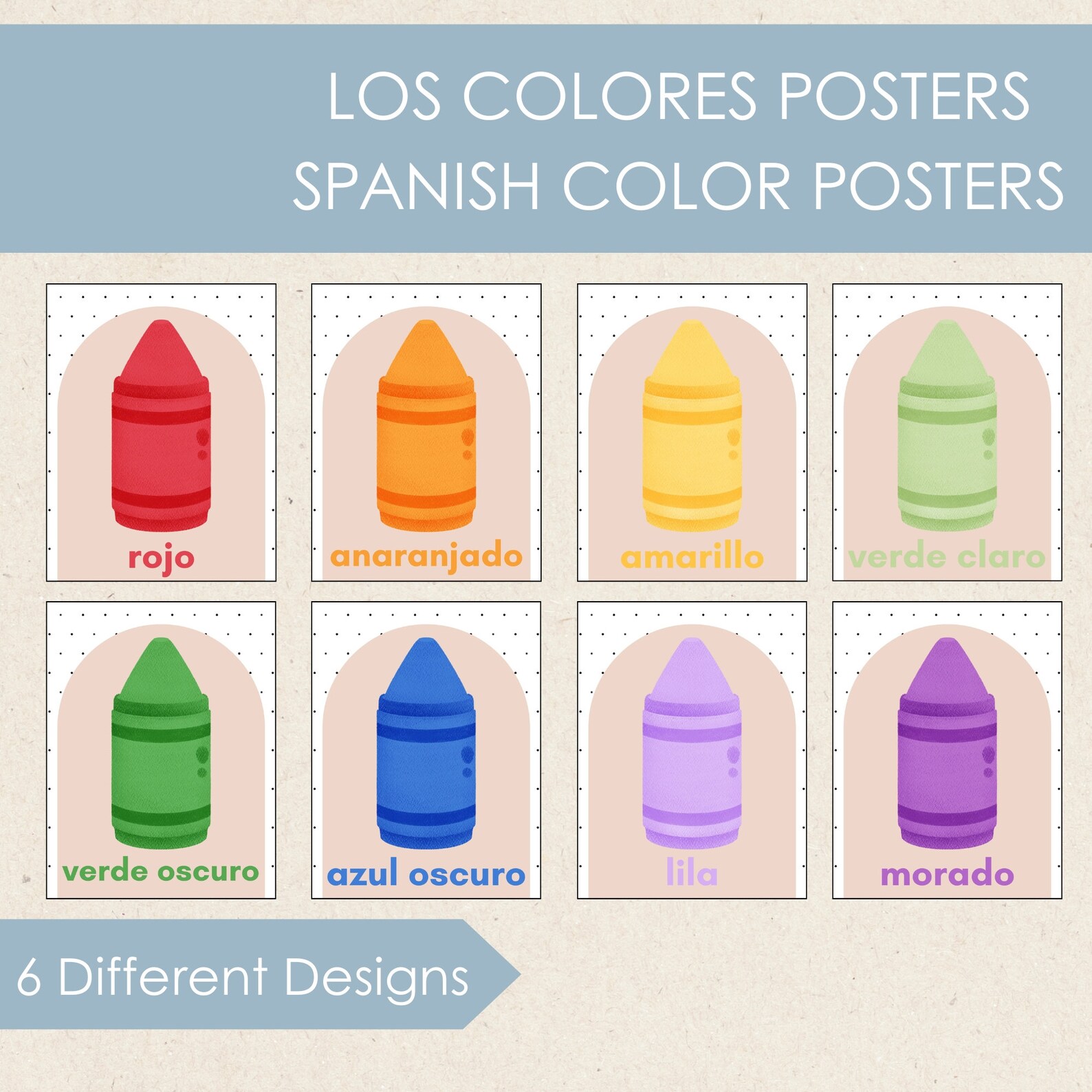 Spanish Color Printable Posters, Spanish Vocabulary Posters, Early ...