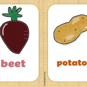 Vegetables Printable Flashcards, Veggies Vocabulary Cards, Card Games ...